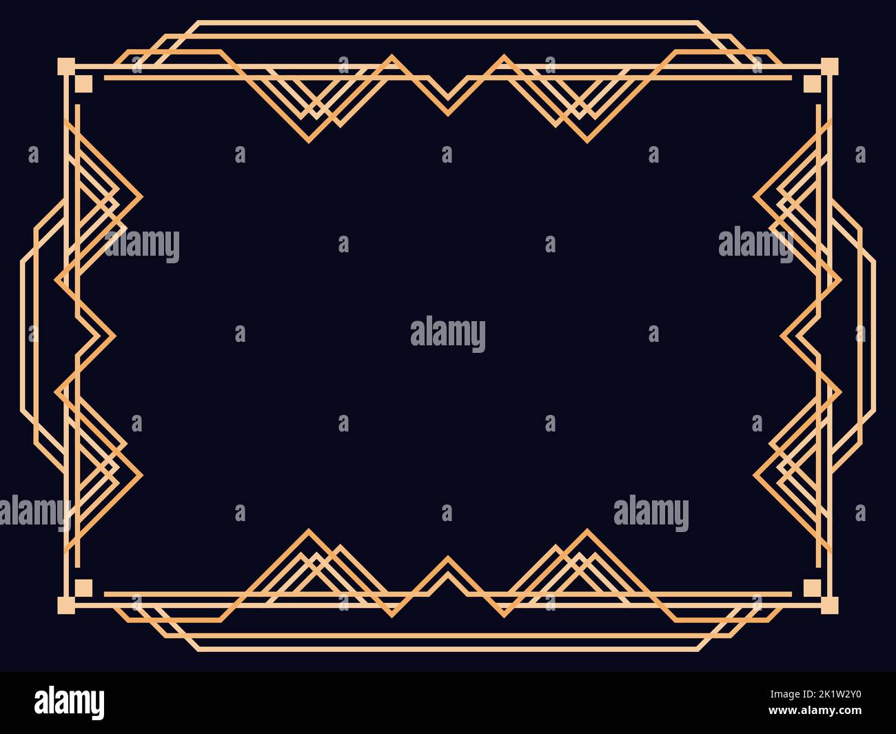 Art deco frame. Vintage linear border. Design a template for ...