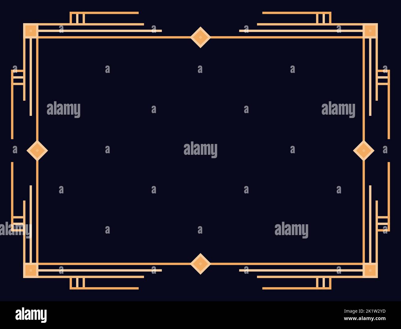 Art deco frame. Vintage linear border. Design a template for ...