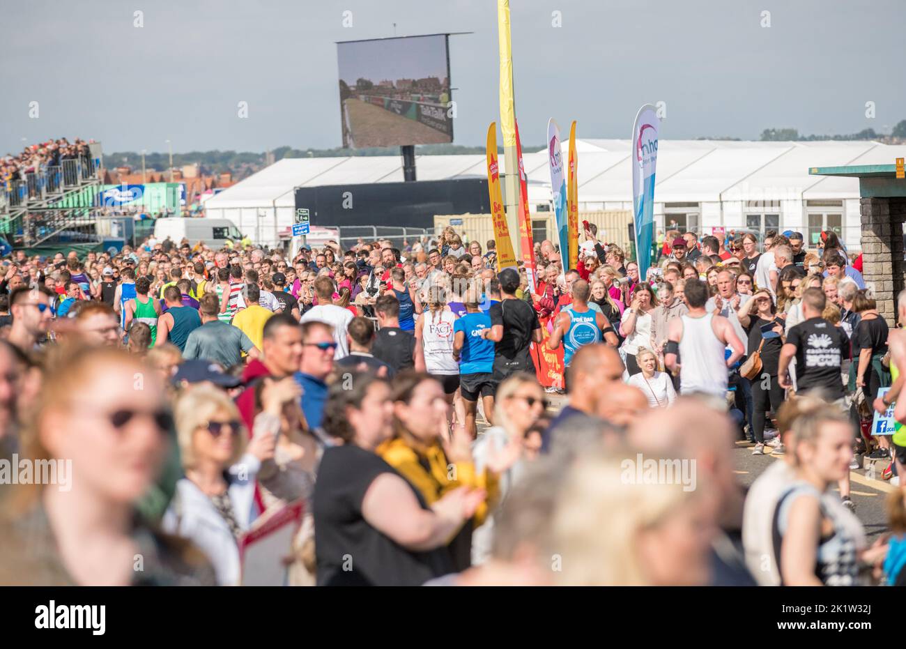 Large crowds of spectators at the finish of the 2022 Great North Run ...