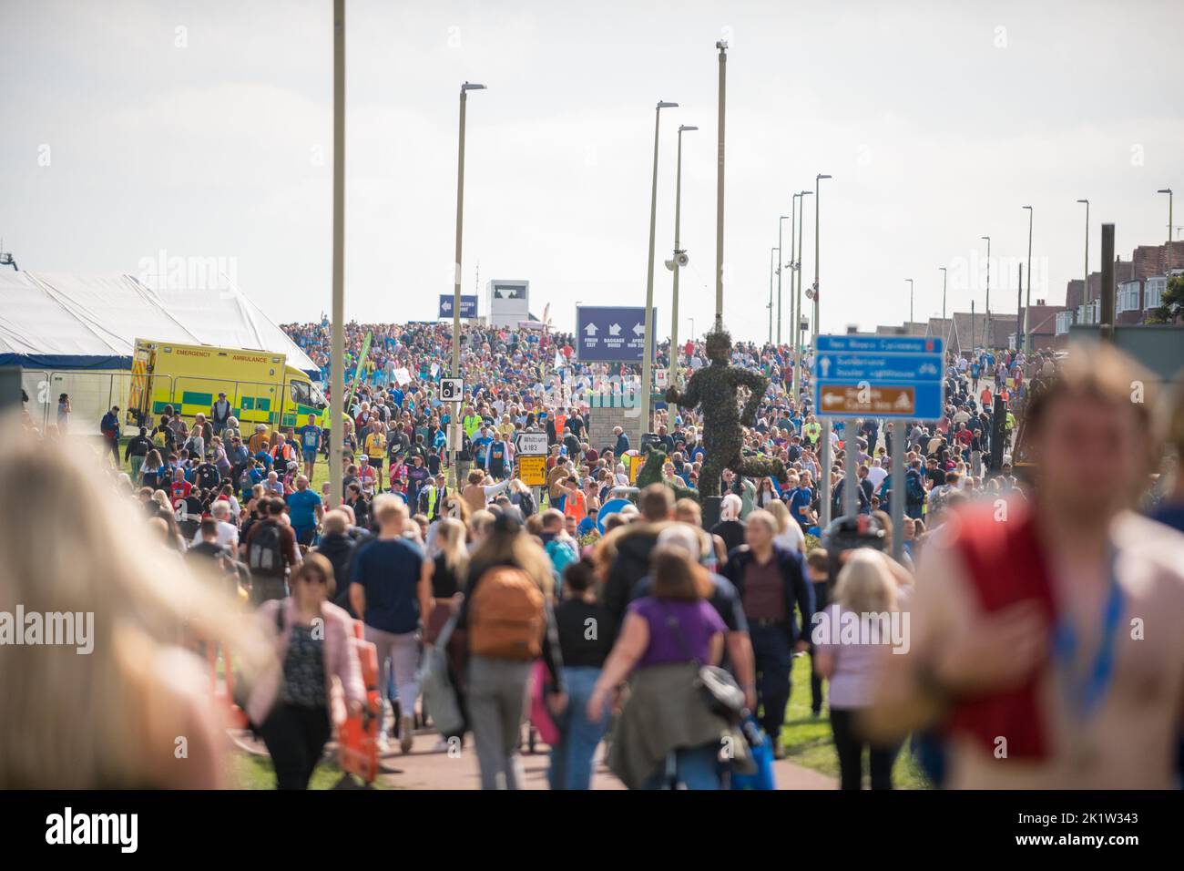 Large crowds of spectators at the finish of the 2022 Great North Run ...