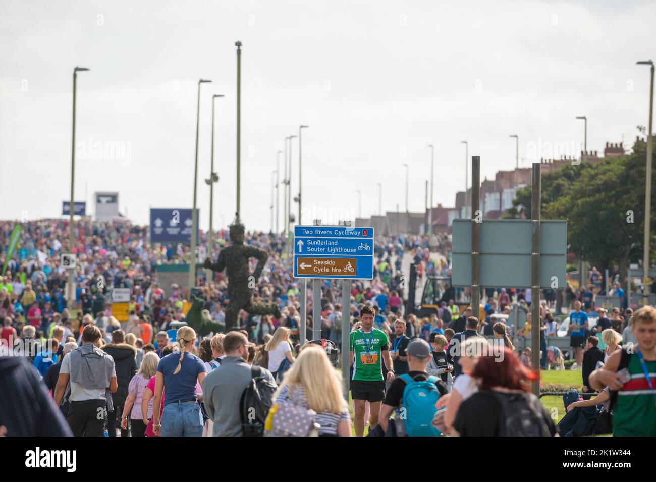 Large crowds of spectators at the finish of the 2022 Great North Run ...