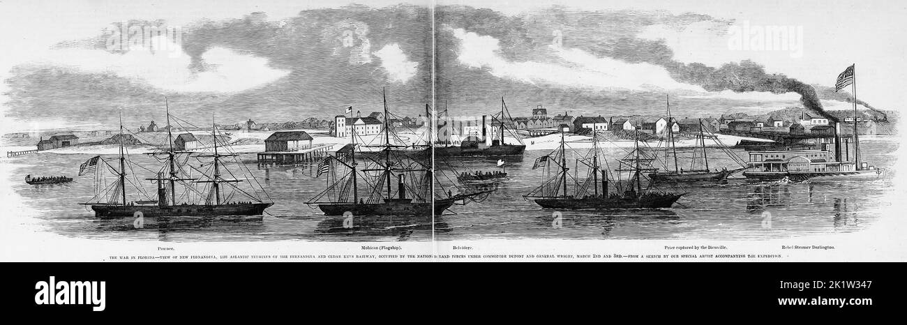 The War in Florida - View of New Fernandina, the Atlantic terminus of ...