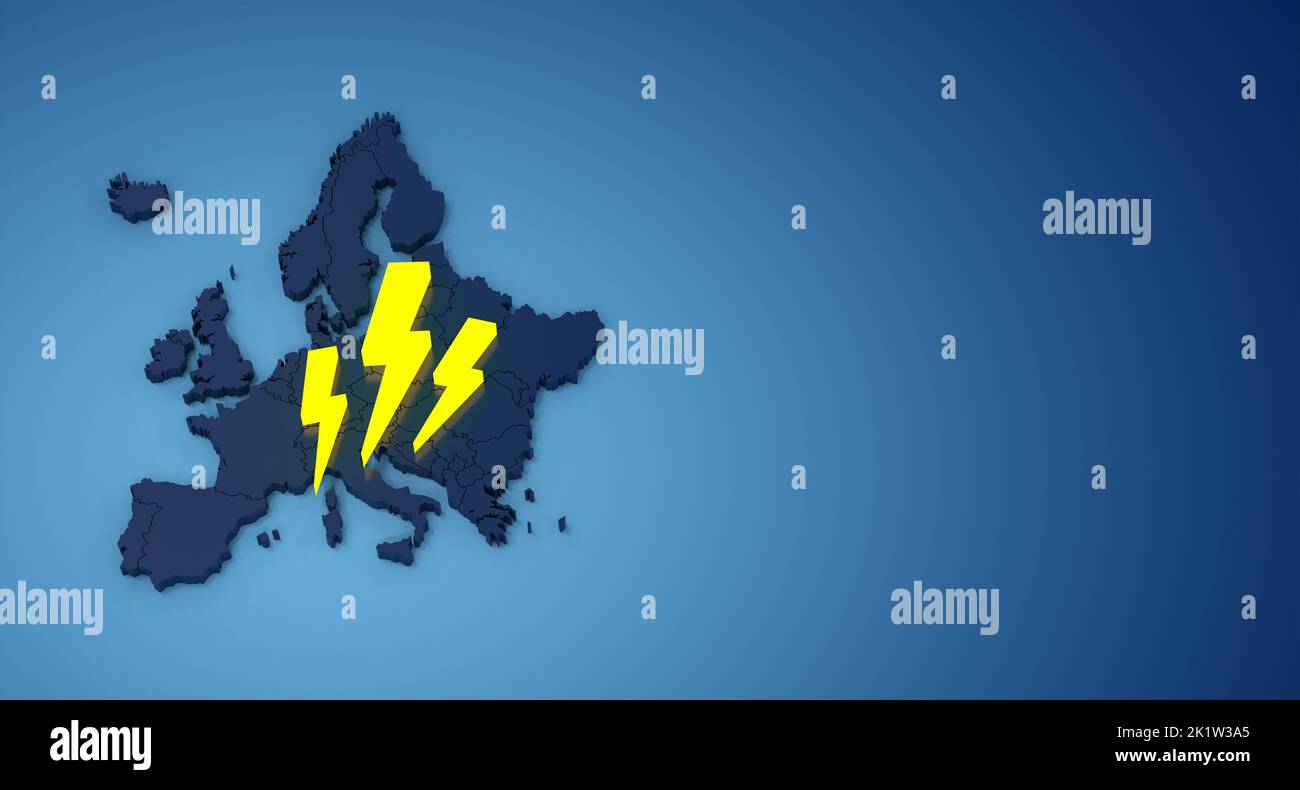 energy shortage in Europe - 3D rendering Stock Photo - Alamy