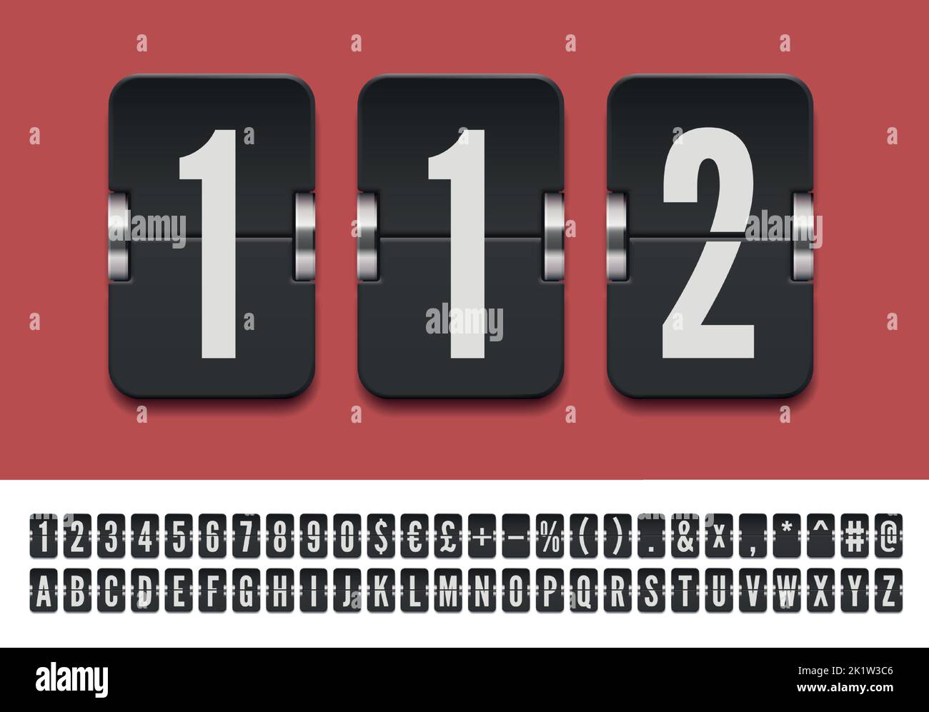 Airport terminal mechanical flip scoreboard font with numbers to ...