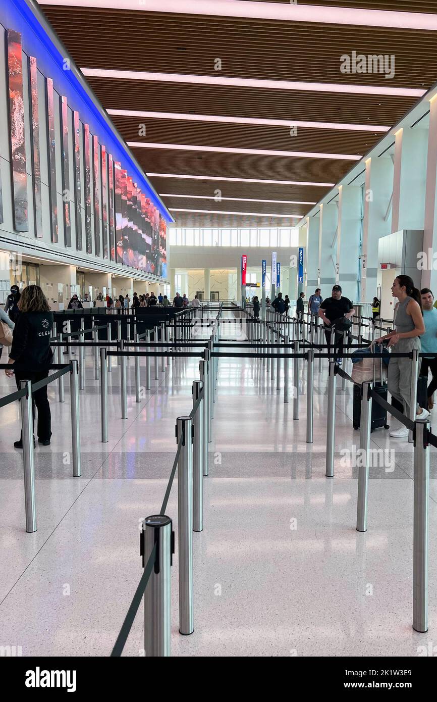Passengers are seen at the new Delta Air Lines terminal at LaGuardia ...