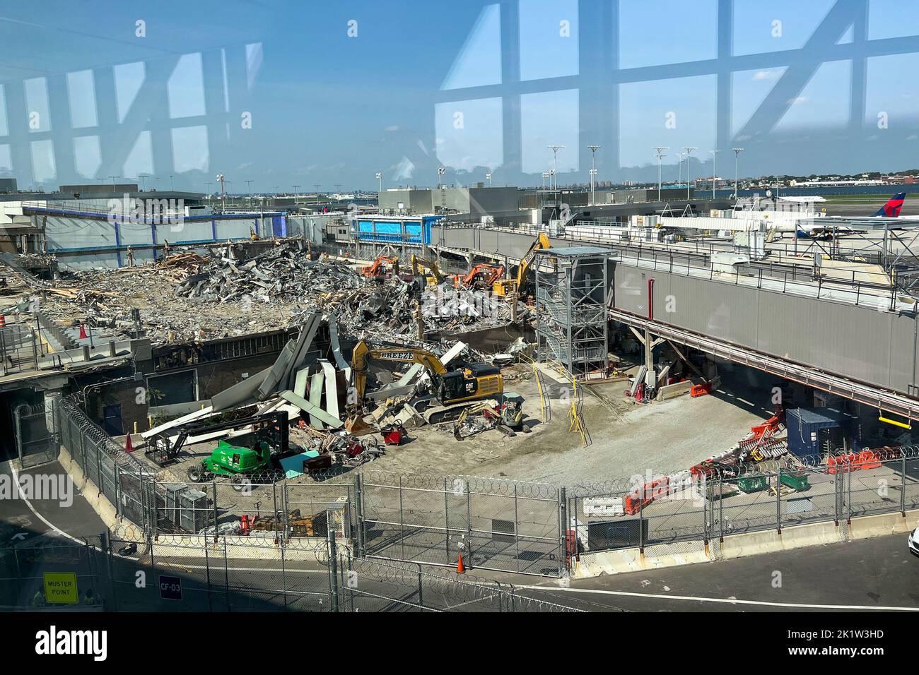 The demolition of the old Terminals C and D is seen from Delta's new $4 ...