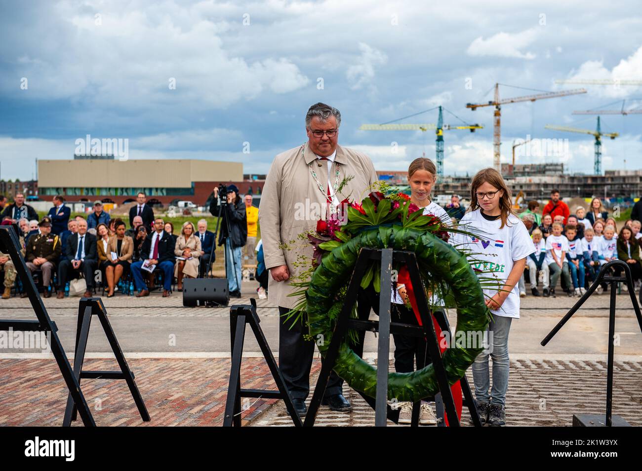 Hubert Bruls, Mayor of Nijmegen pays his respects in front of the ...
