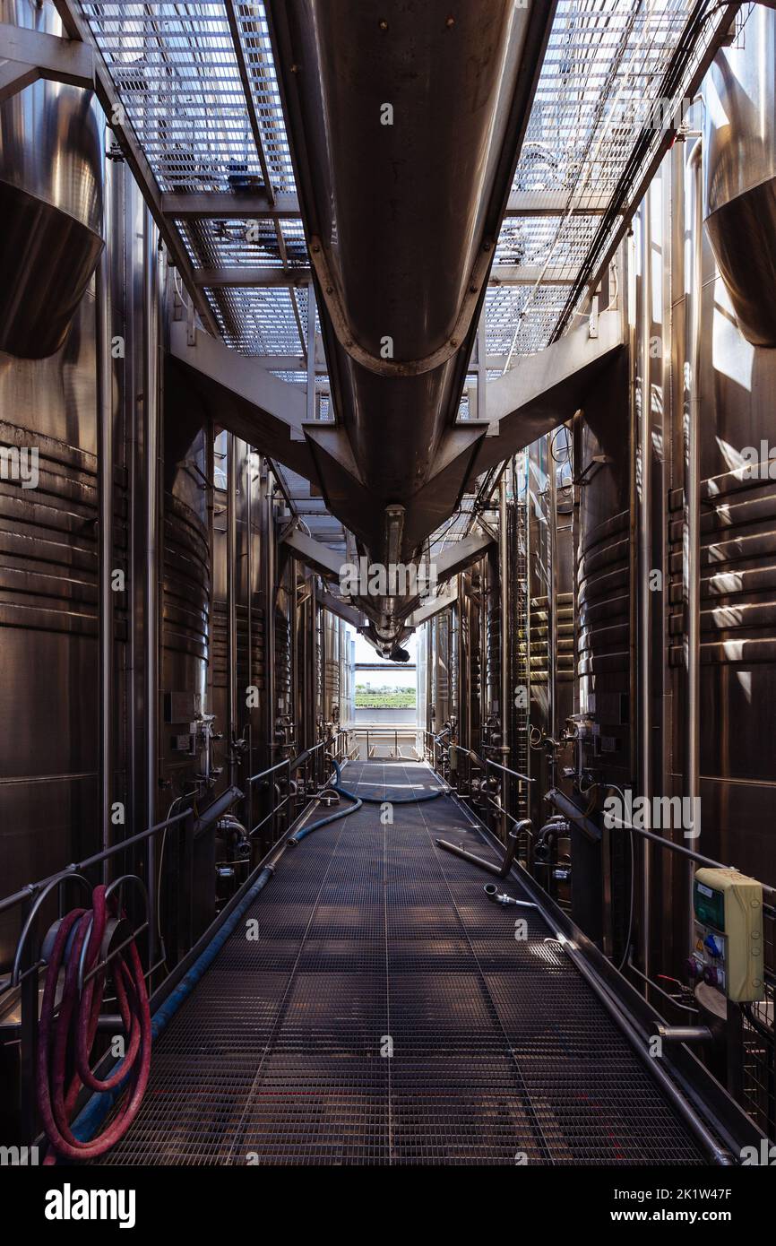 Large tanks for fermentation in the modern winery Stock Photo - Alamy