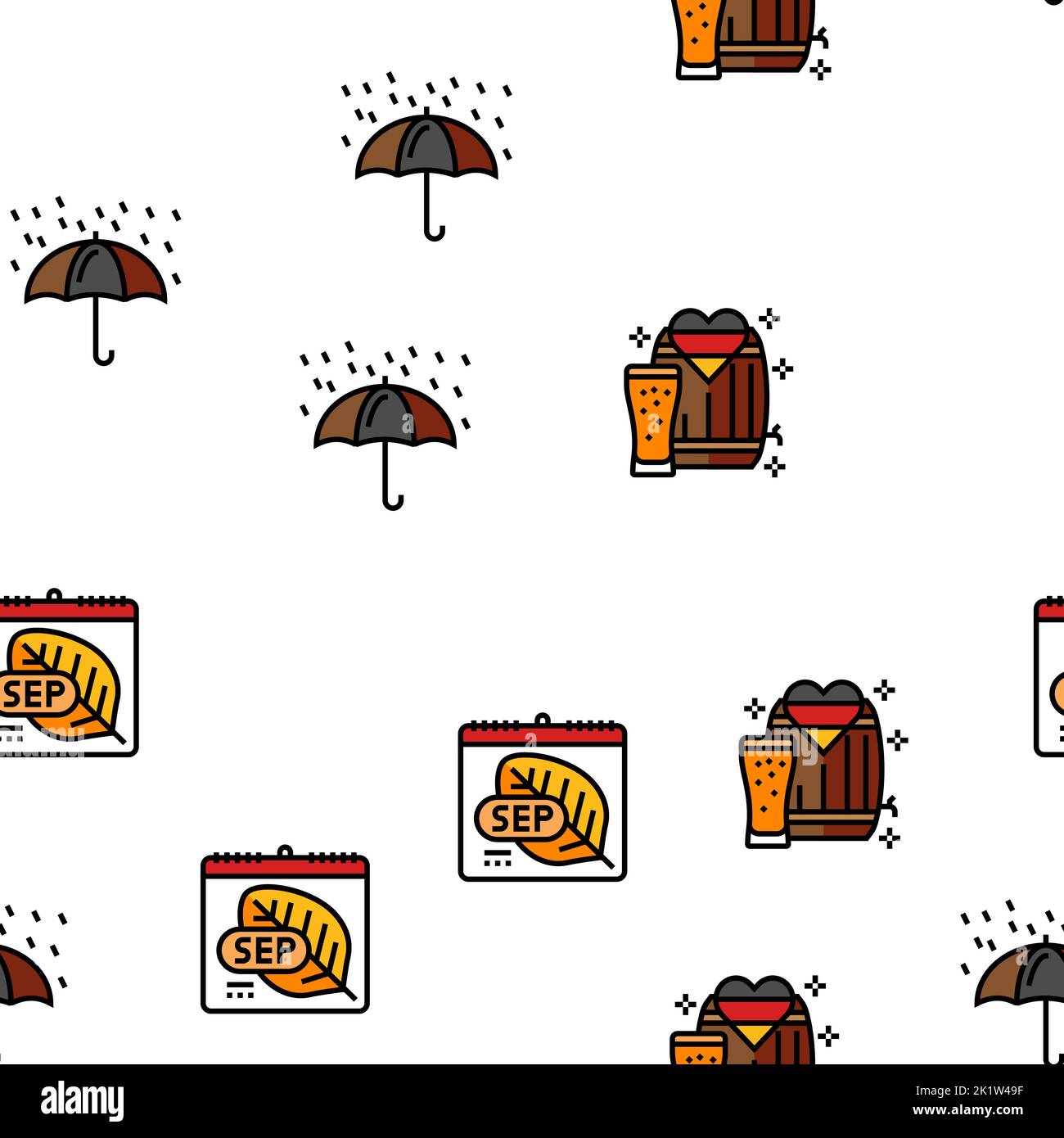 autumn fall leaf nature season vector seamless pattern Stock Vector ...