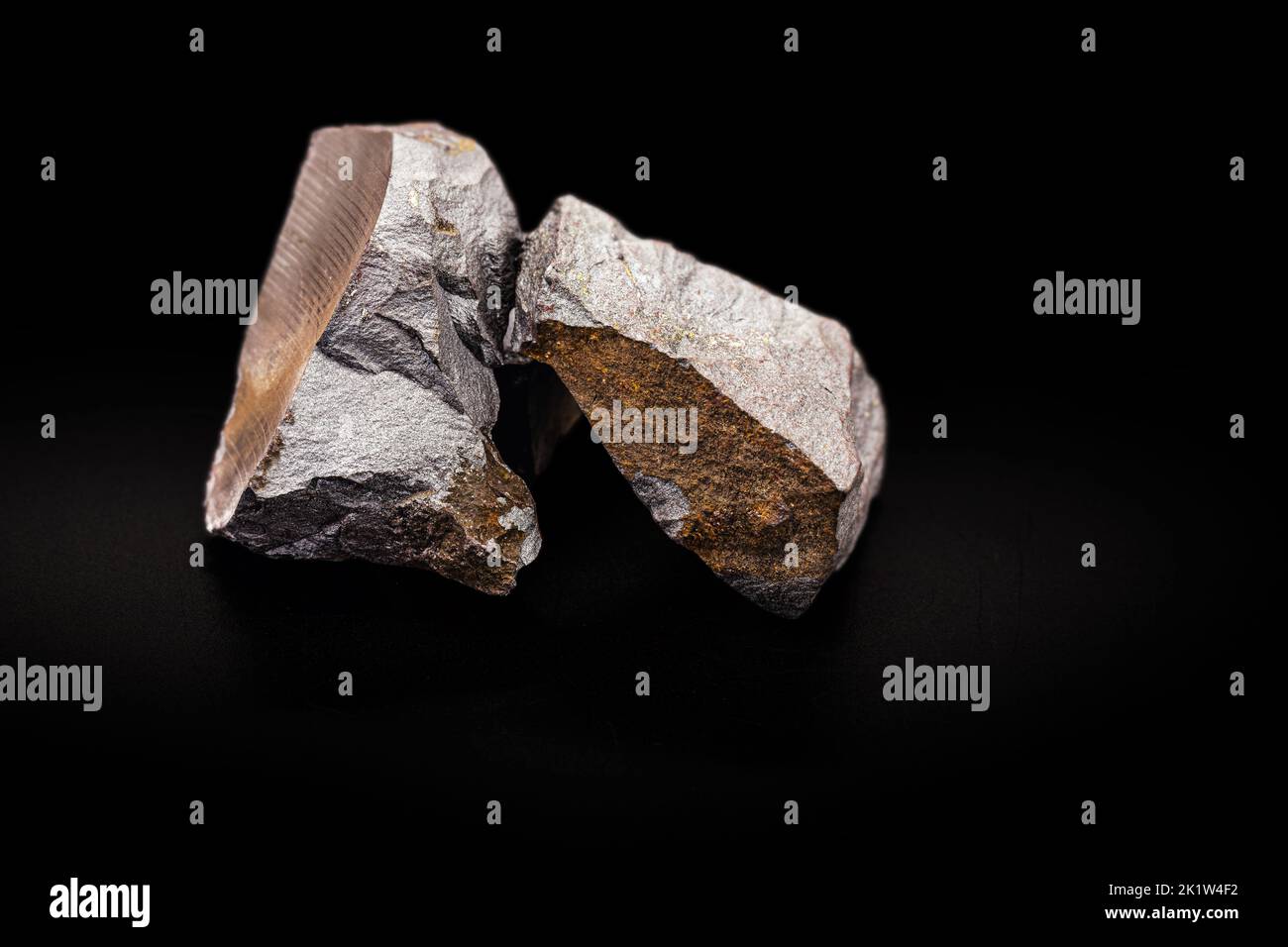 steel ore, produced from iron ore, isolated black background Stock ...