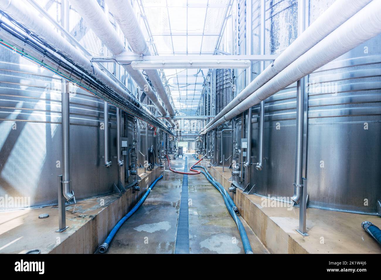 Large tanks for fermentation in the modern winery Stock Photo - Alamy