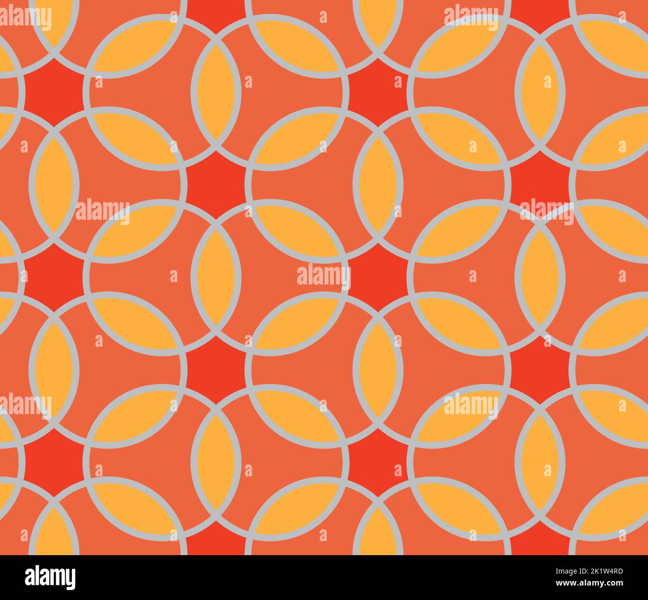 Interlocking Circles Seamless Pattern Abstract Textile Print Vector