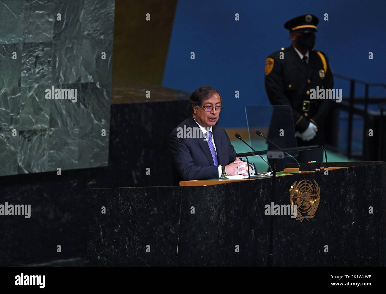 United Nations. 20th Sep, 2022. Colombian President Gustavo Petro speaks during the General ...