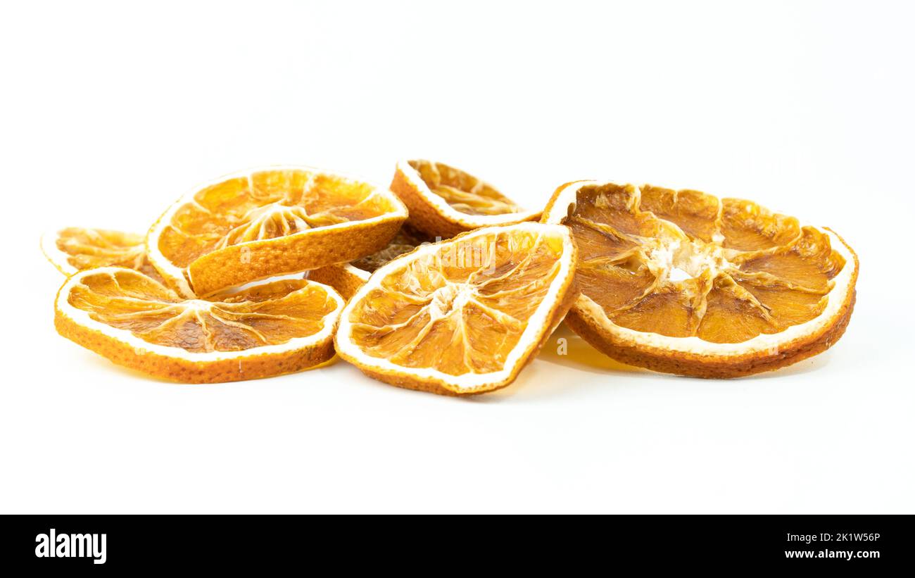 Dried orange slices. Group of dried orange slices isolated on white ... Dried orange slices. Group of dried orange slices isolated on white ...