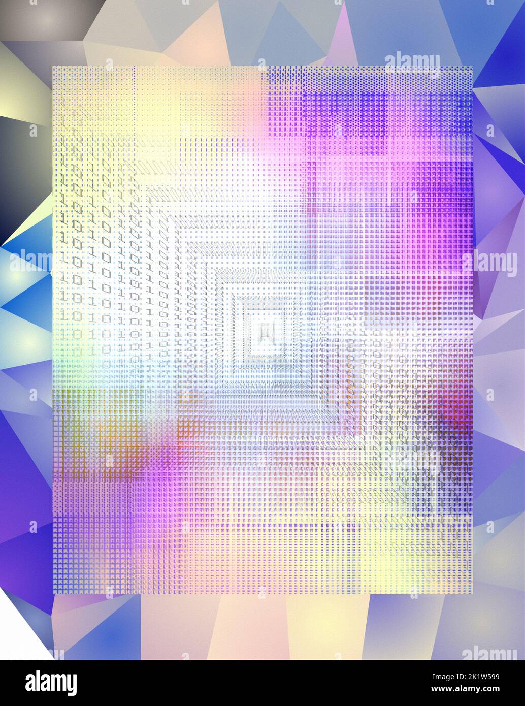 Square abstract with binary code. 3D rendering Stock Photo - Alamy