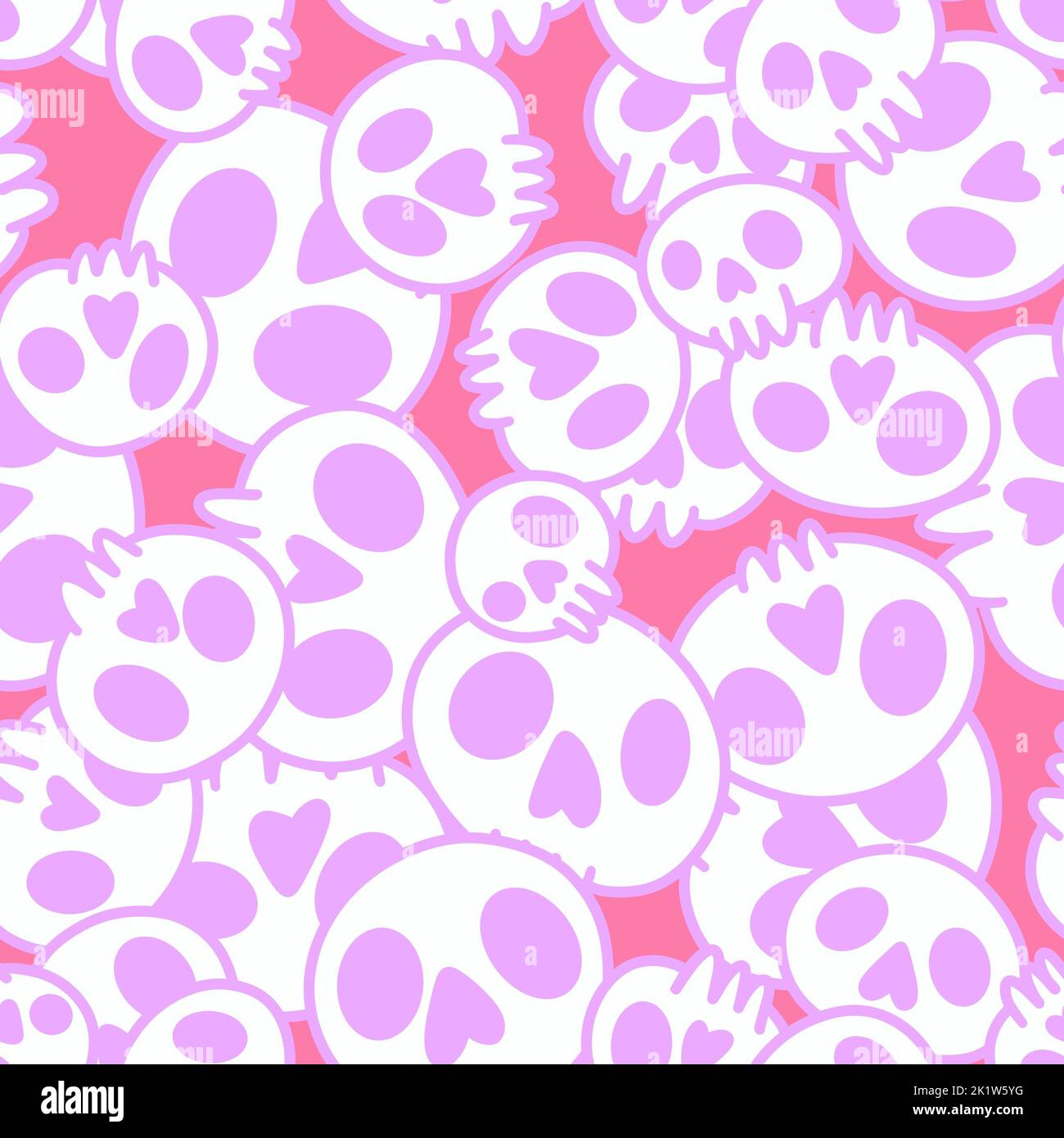 Cartoon doodle seamless Halloween skulls pattern for wrapping paper and ...