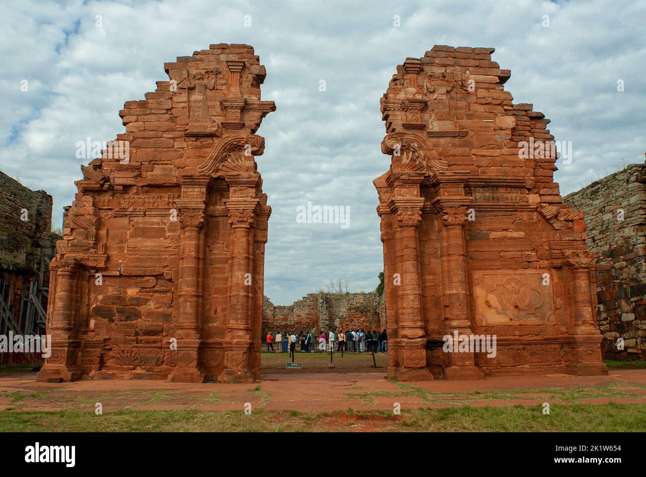 The ruins of XVII century San Ignacio Mini Jesuitic mission in Misiones ...