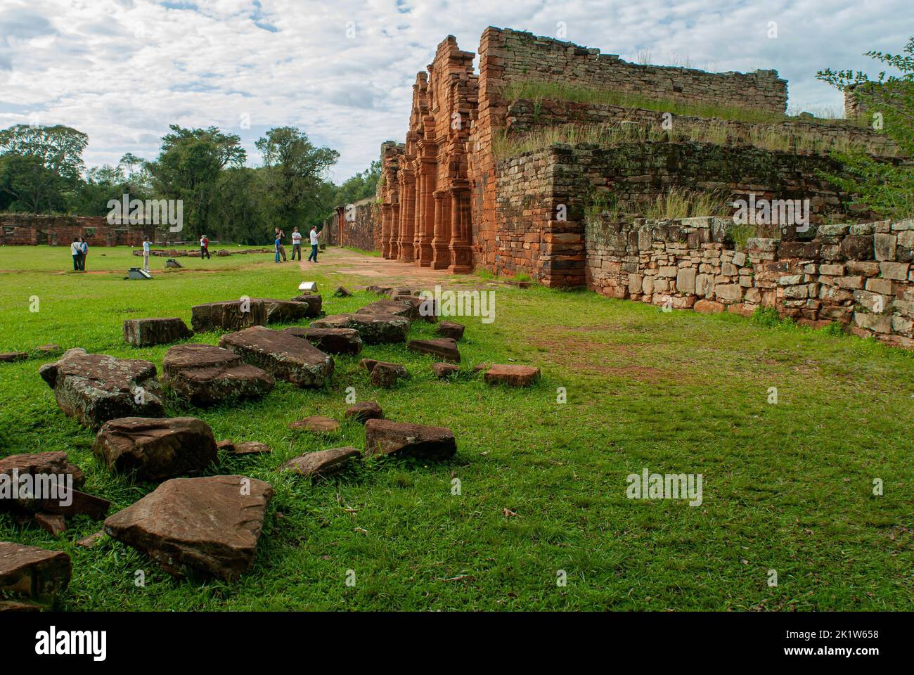 The ruins of XVII century San Ignacio Mini Jesuitic mission in Misiones ...