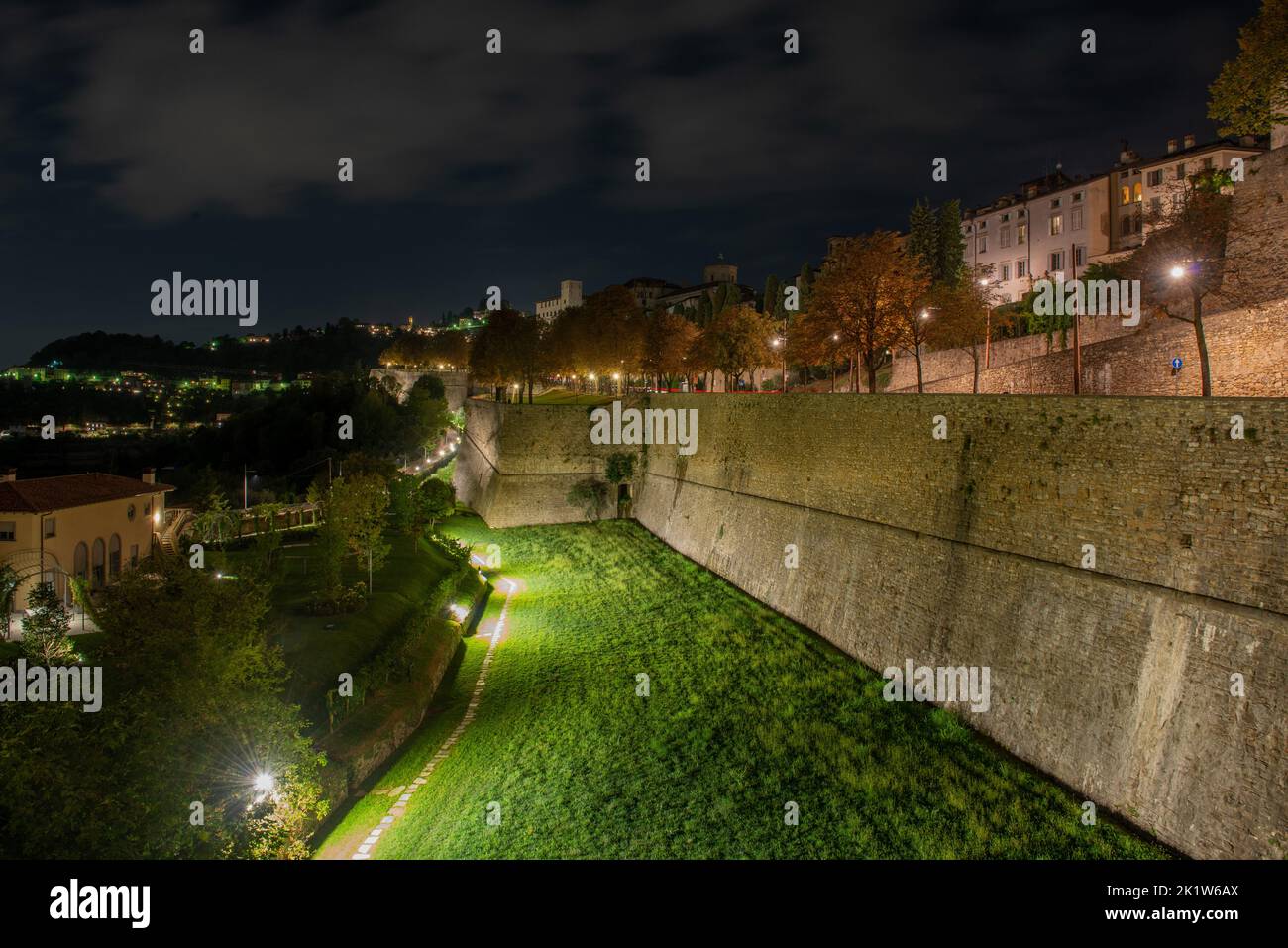 Venetian walls of Bergamo that protected the ancient part of the city ...