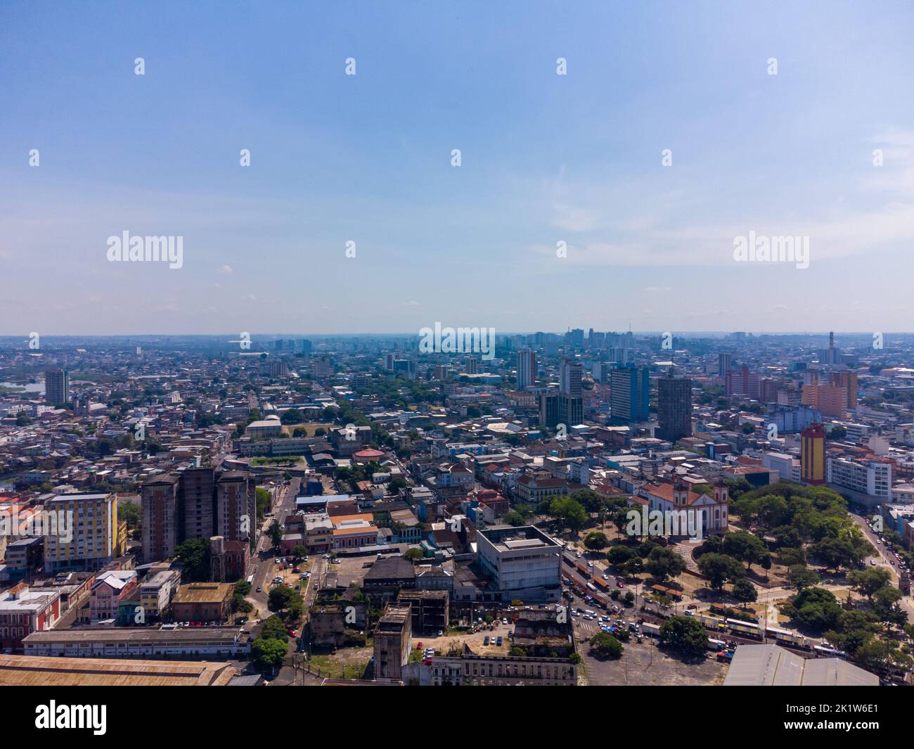 Aerial view of the city of Manaus in Amazonas state in Brazil from its ...
