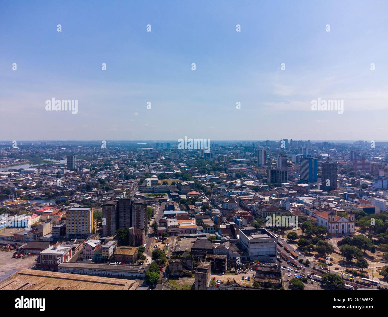 Aerial view of the city of Manaus in Amazonas state in Brazil from its ...