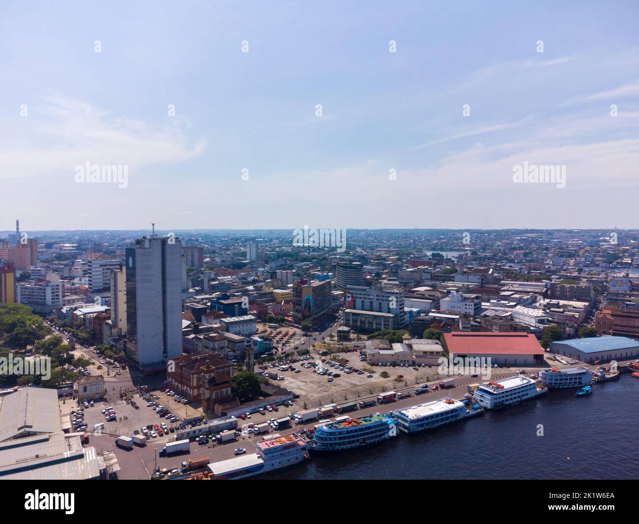Aerial view of the city of Manaus in Amazonas state in Brazil from its ...