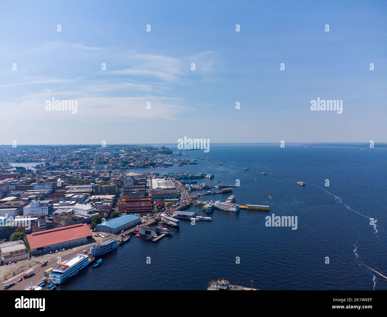 Aerial view of the city of Manaus in Amazonas state in Brazil from its ...