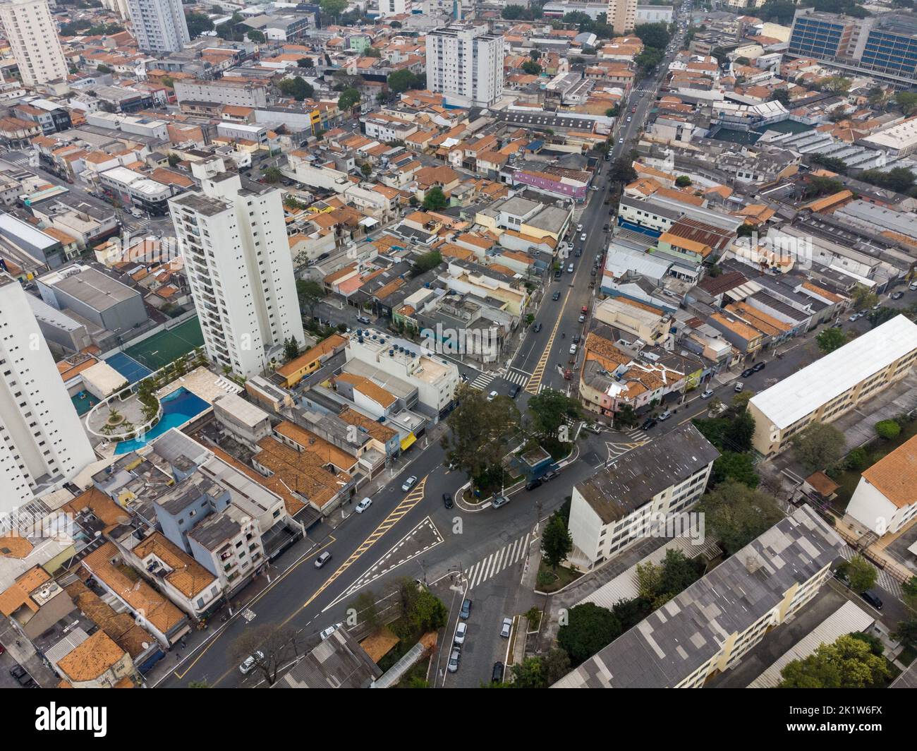 Aerial landscape of Mooca one of the oldest neighborhood in San Paolo ...