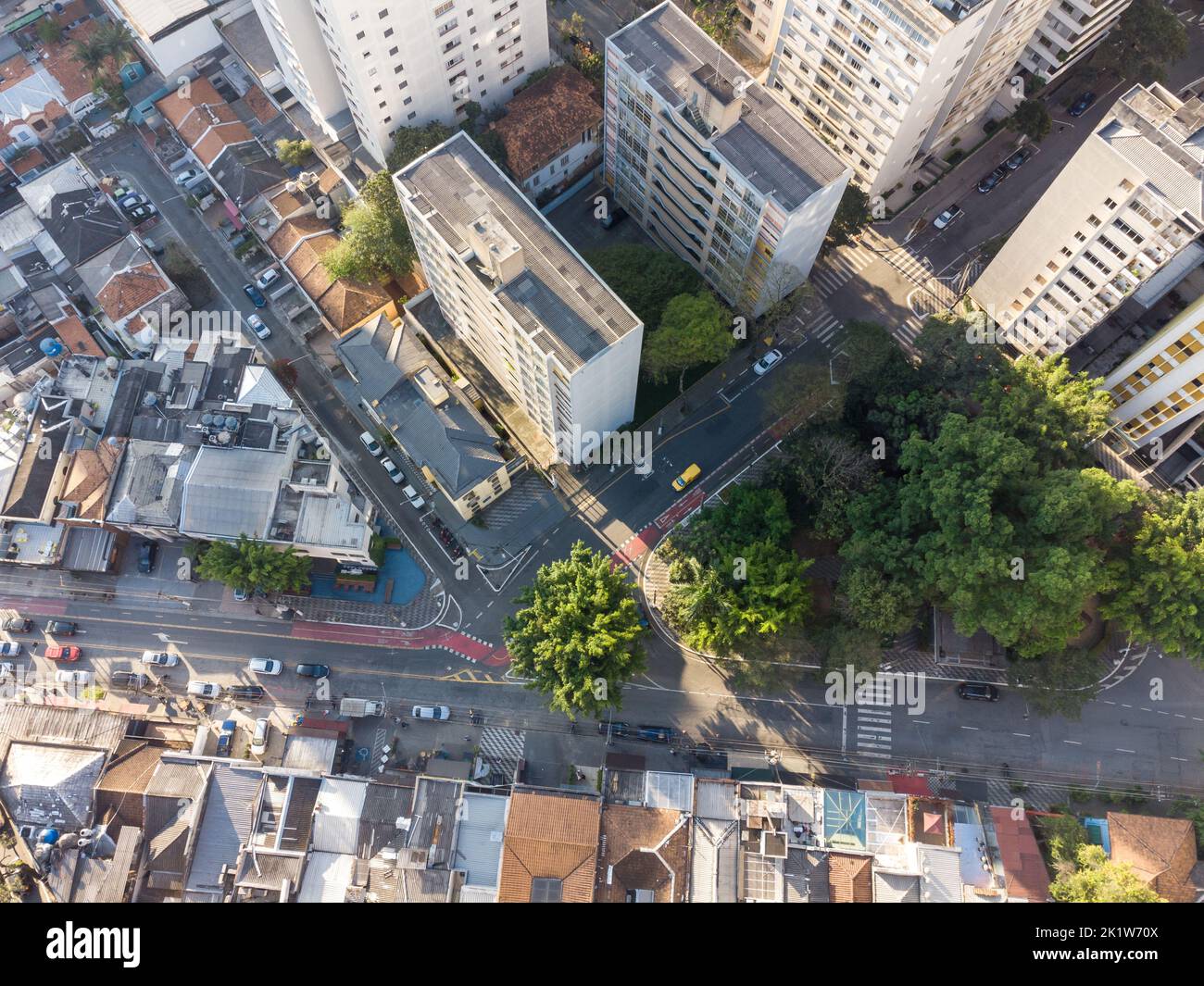 Aerial view of the "Edificio Louveira" a modernist building in the ...