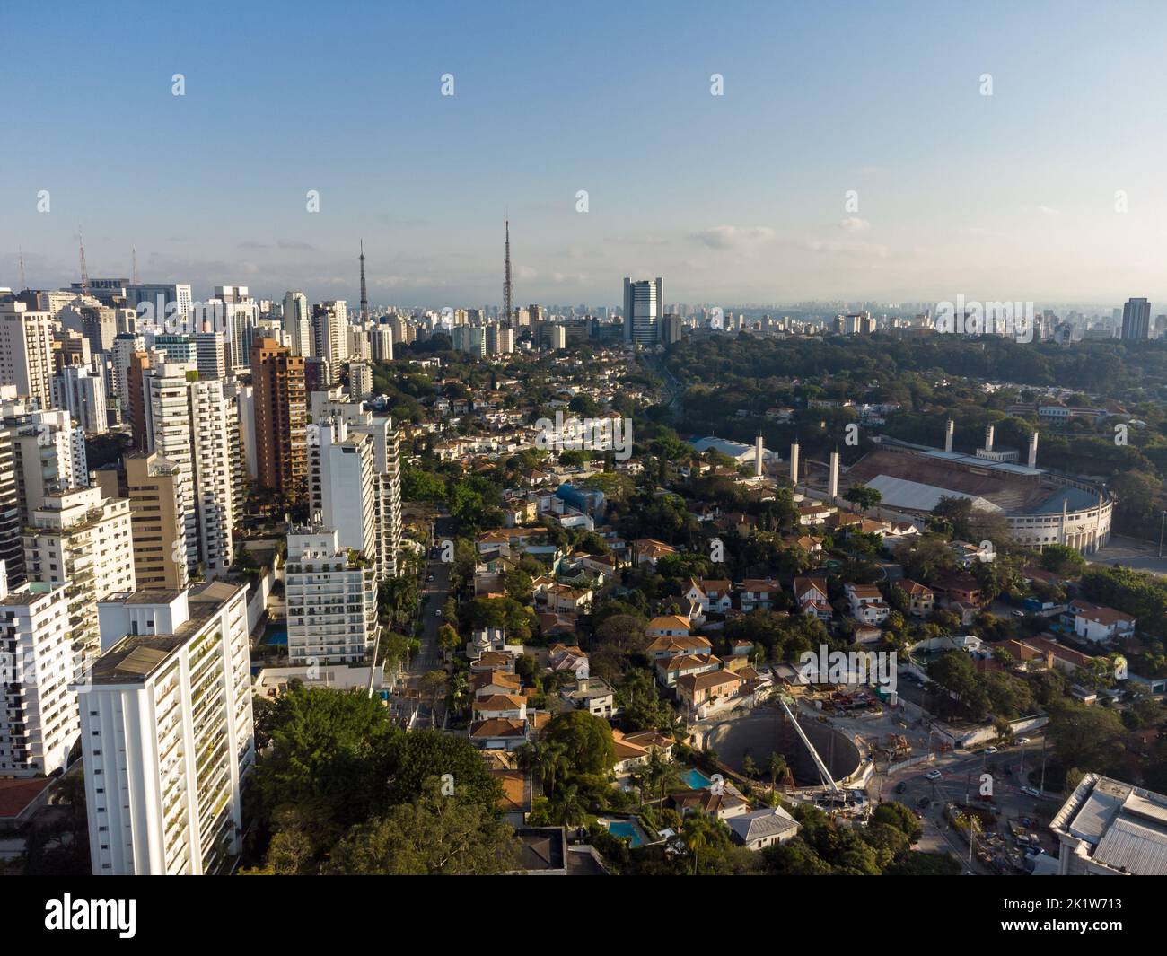 Aerial view of the "Higienópolis" neighborhood in the heart of Sao ...