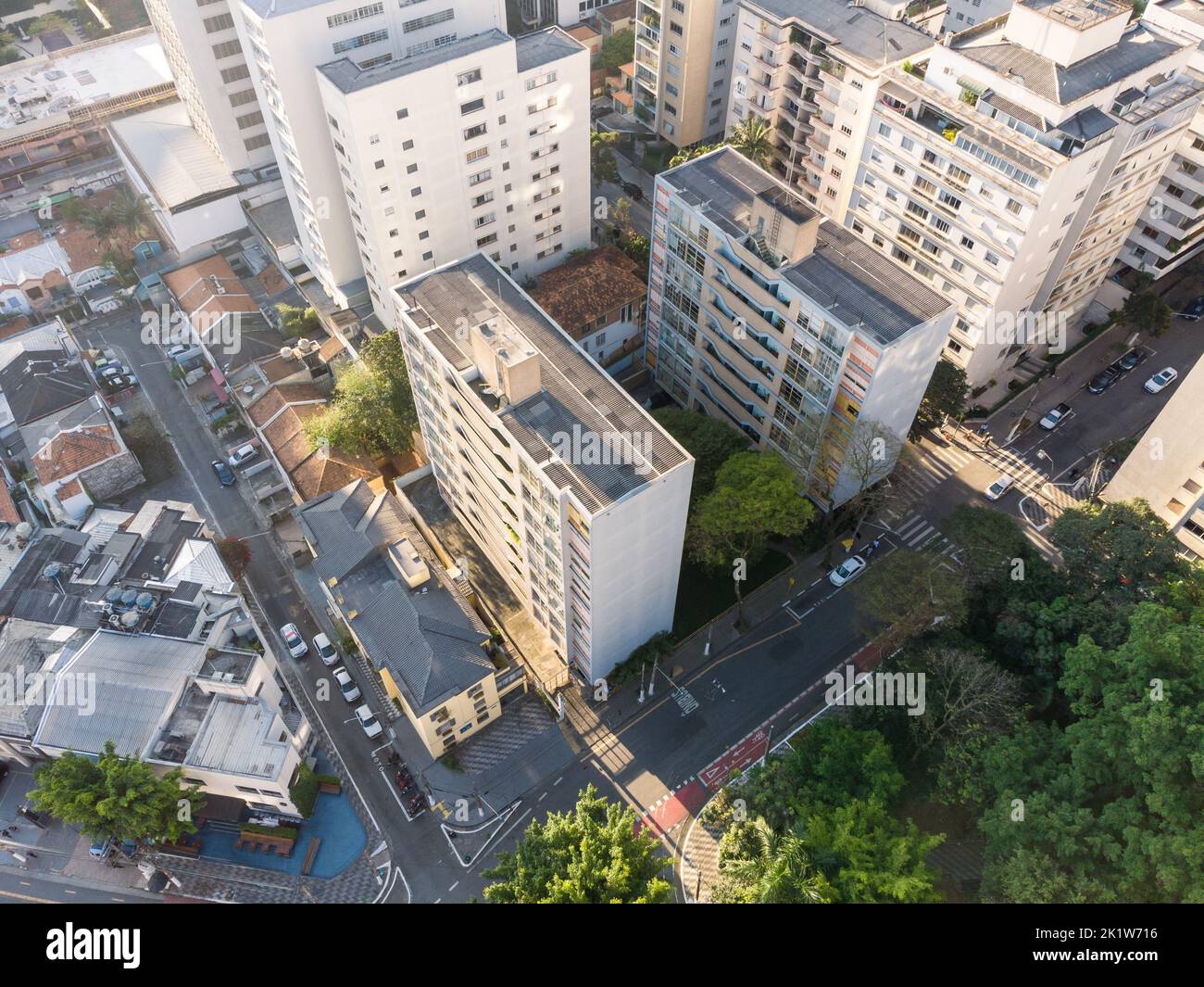 Aerial view of the "Edificio Louveira" a modernist building in the ...