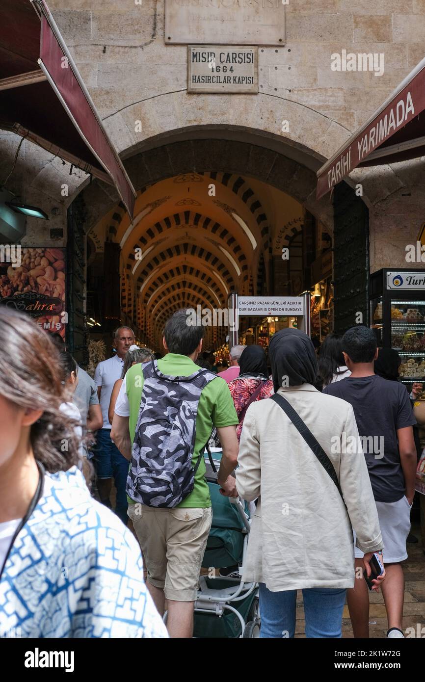 People seen walking through the Corn Bazaar gate, which is one of the ...