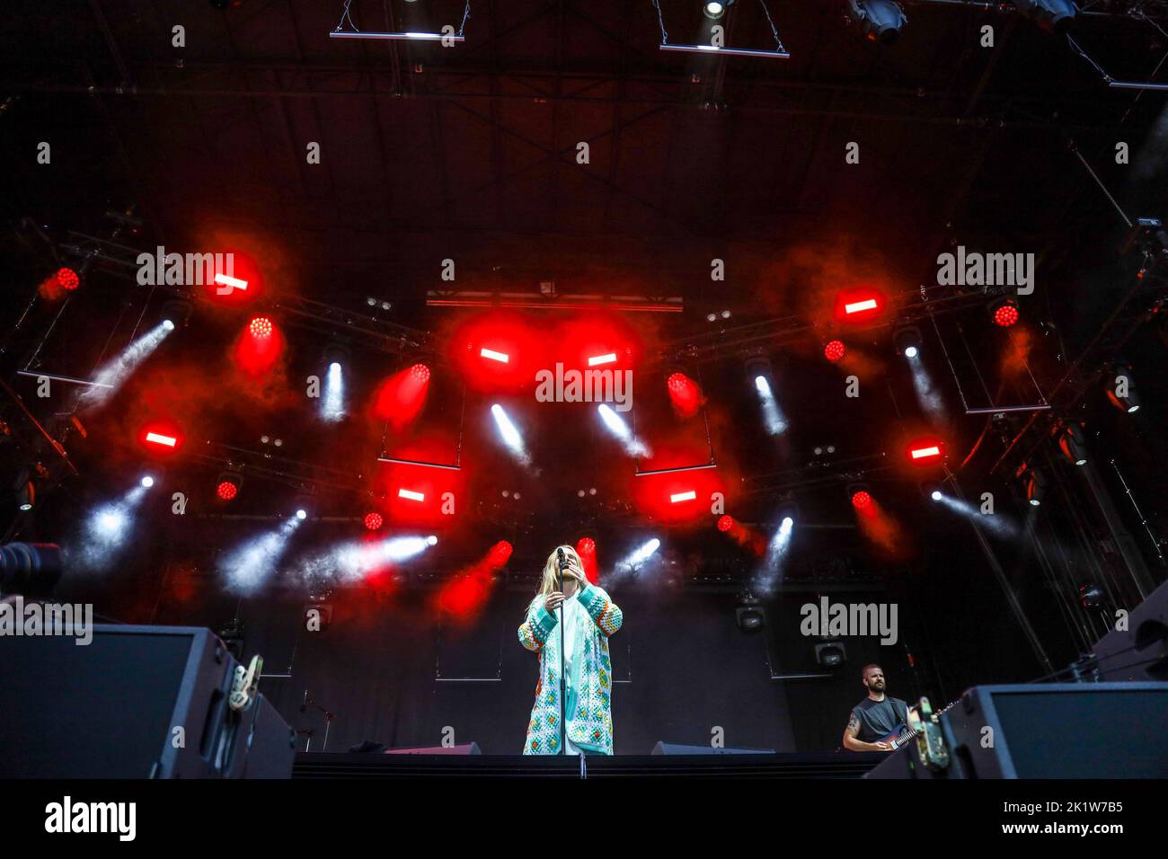 The singer Sam Ryder during his performance at Hatfield House Stock ...