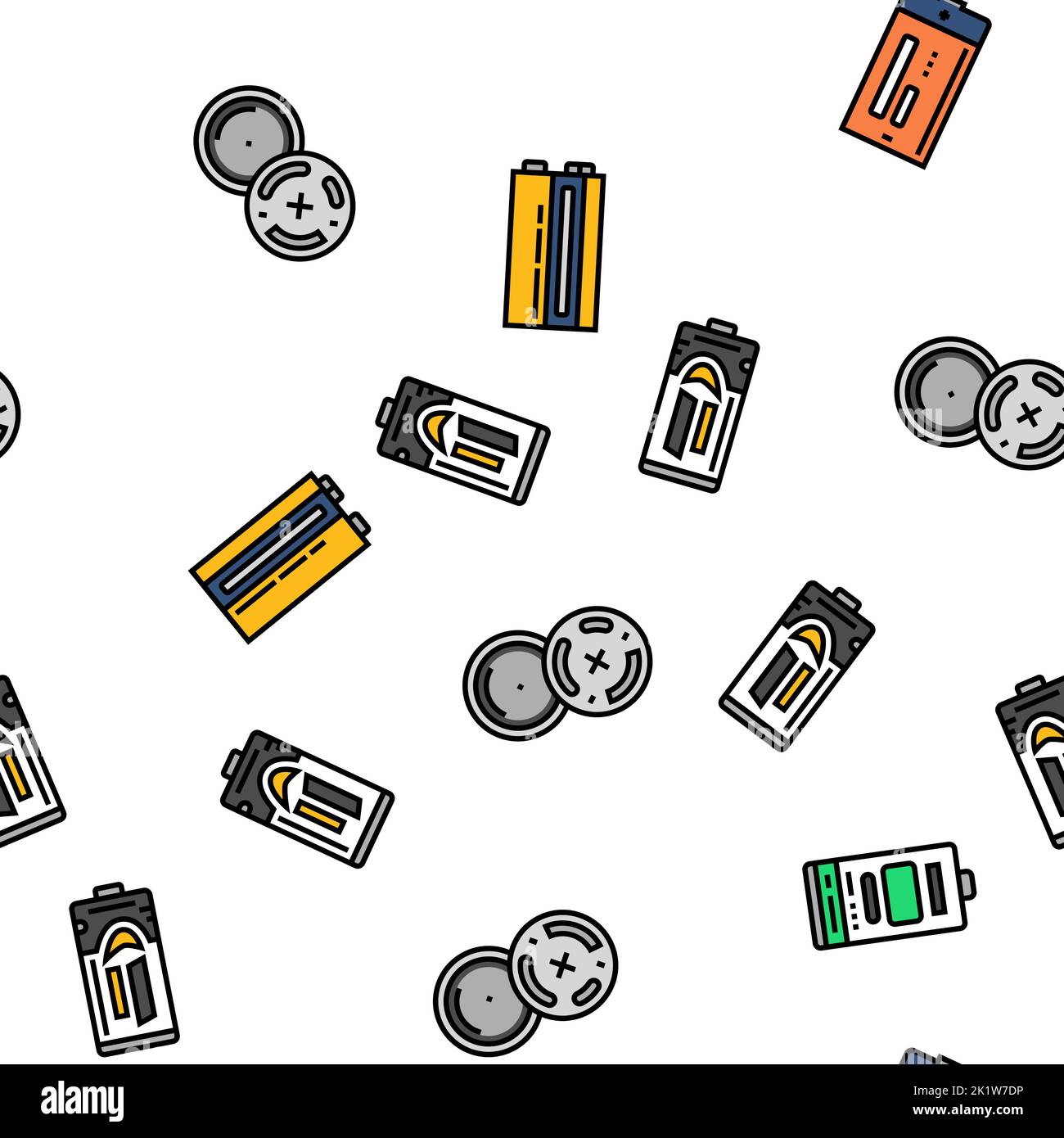battery power energy electric car vector seamless pattern Stock Vector ...
