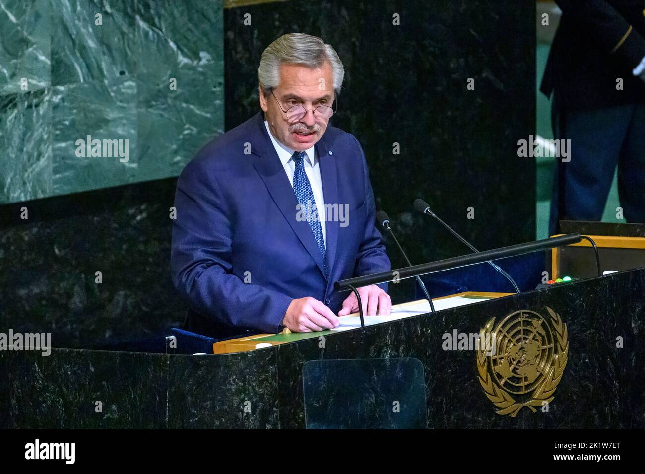 New York, USA. 20th Sep, 2022. Argentine president Alberto Fernandez ...