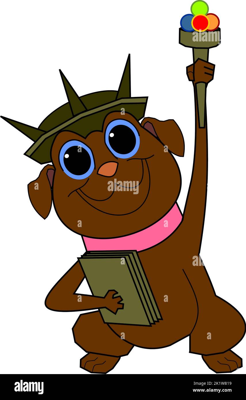 Statue liberty crown cartoon icon hi-res stock photography and images ...