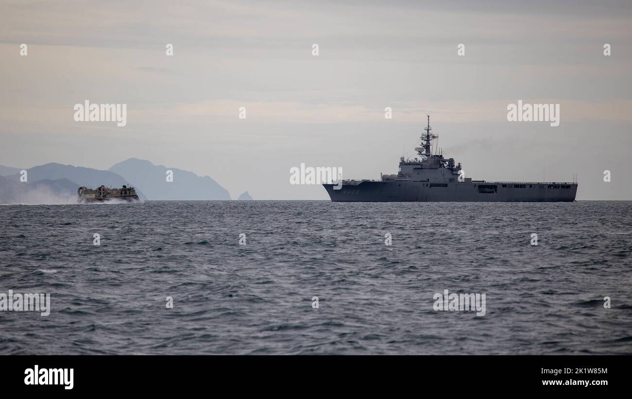 A Japan Maritime Self-Defense Force (JMSDF) landing craft air cushion ...