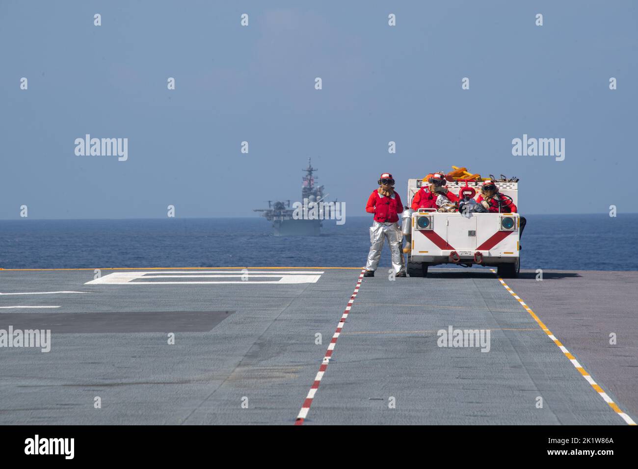 EAST CHINA SEA (Sept. 17, 2022) Sailors assigned to the forward ...