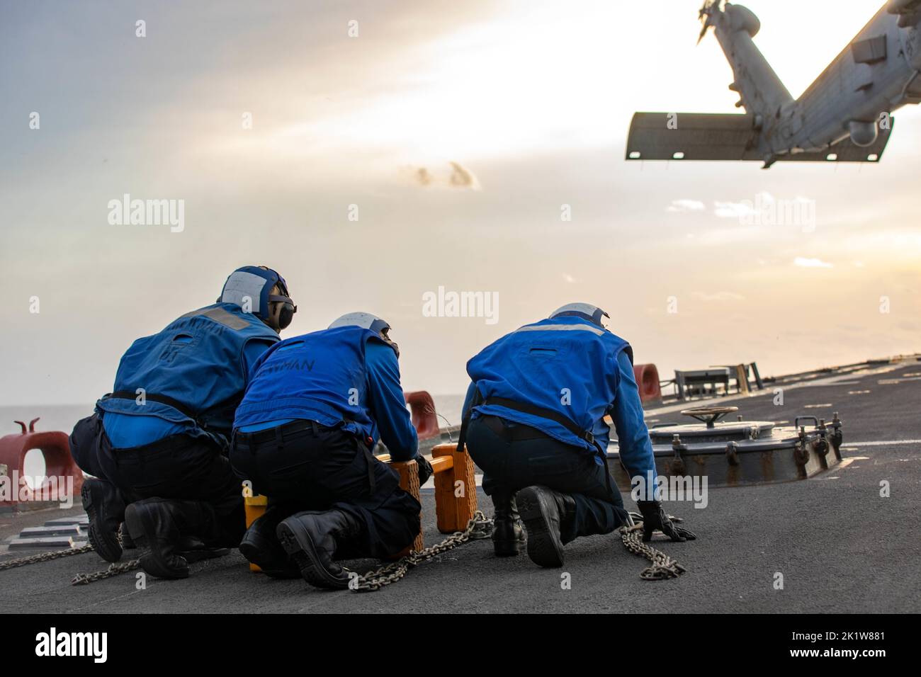 220917-N-NQ285-2114 ATLANTIC OCEAN (Sept. 17, 2022) Sailors assigned to ...