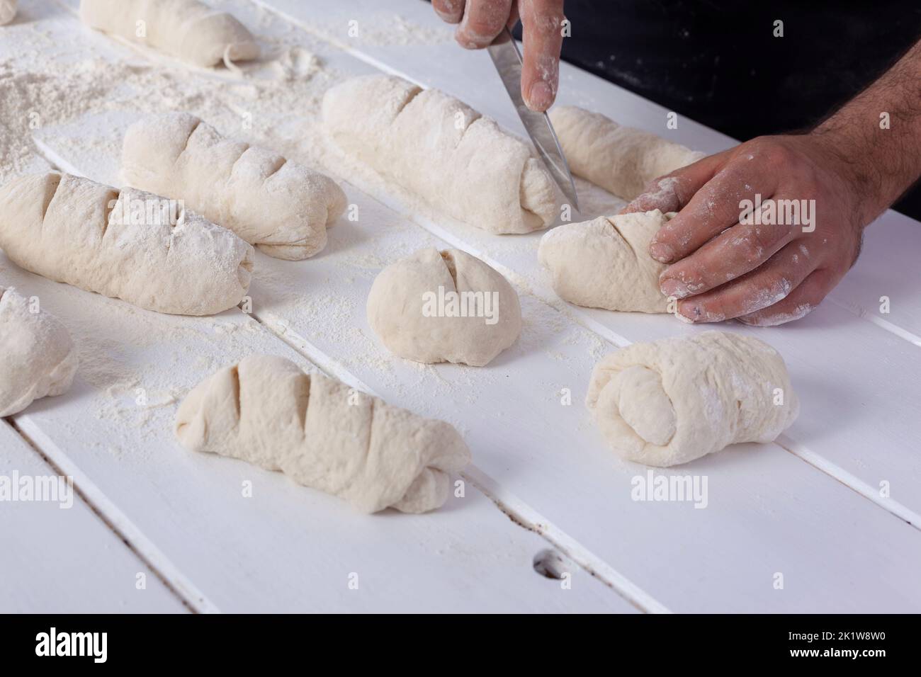 Dough preparing bread handmade Stock Photo - Alamy