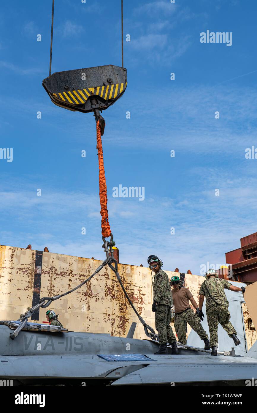 U.S. Navy Sailors assigned to Marine Corps Air Station Iwakuni’s harbor ...