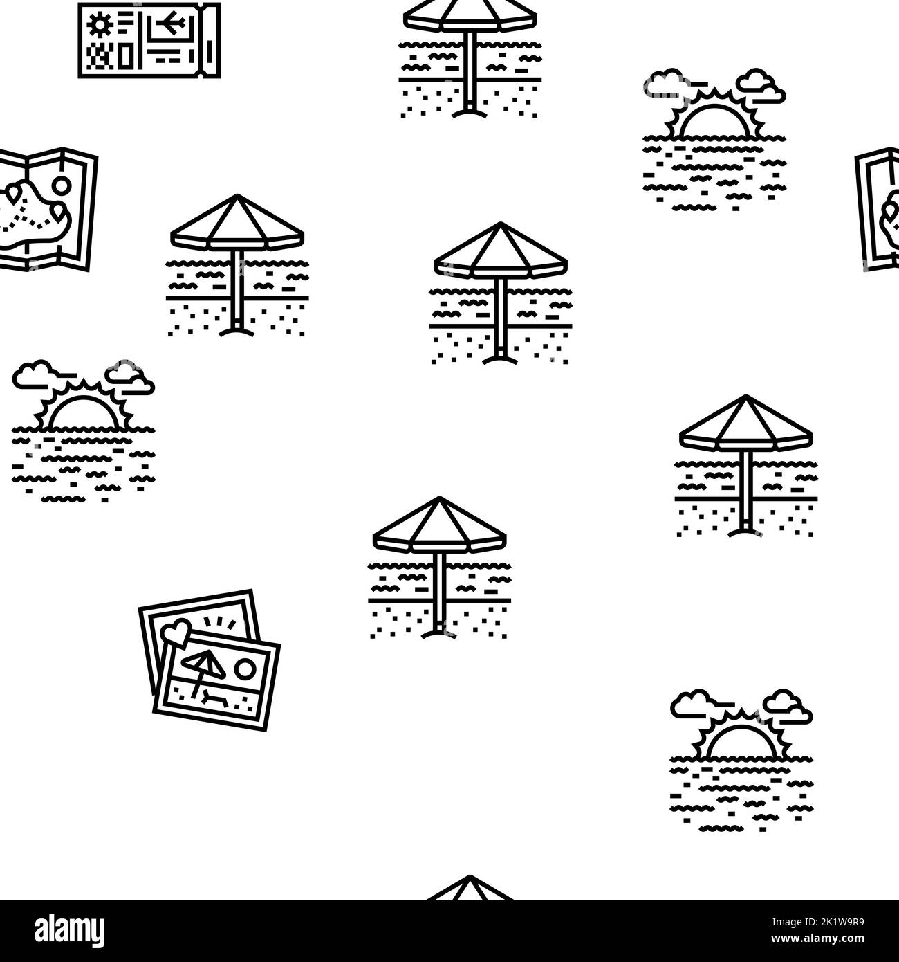 summer season vacation nature vector seamless pattern Stock Vector ...