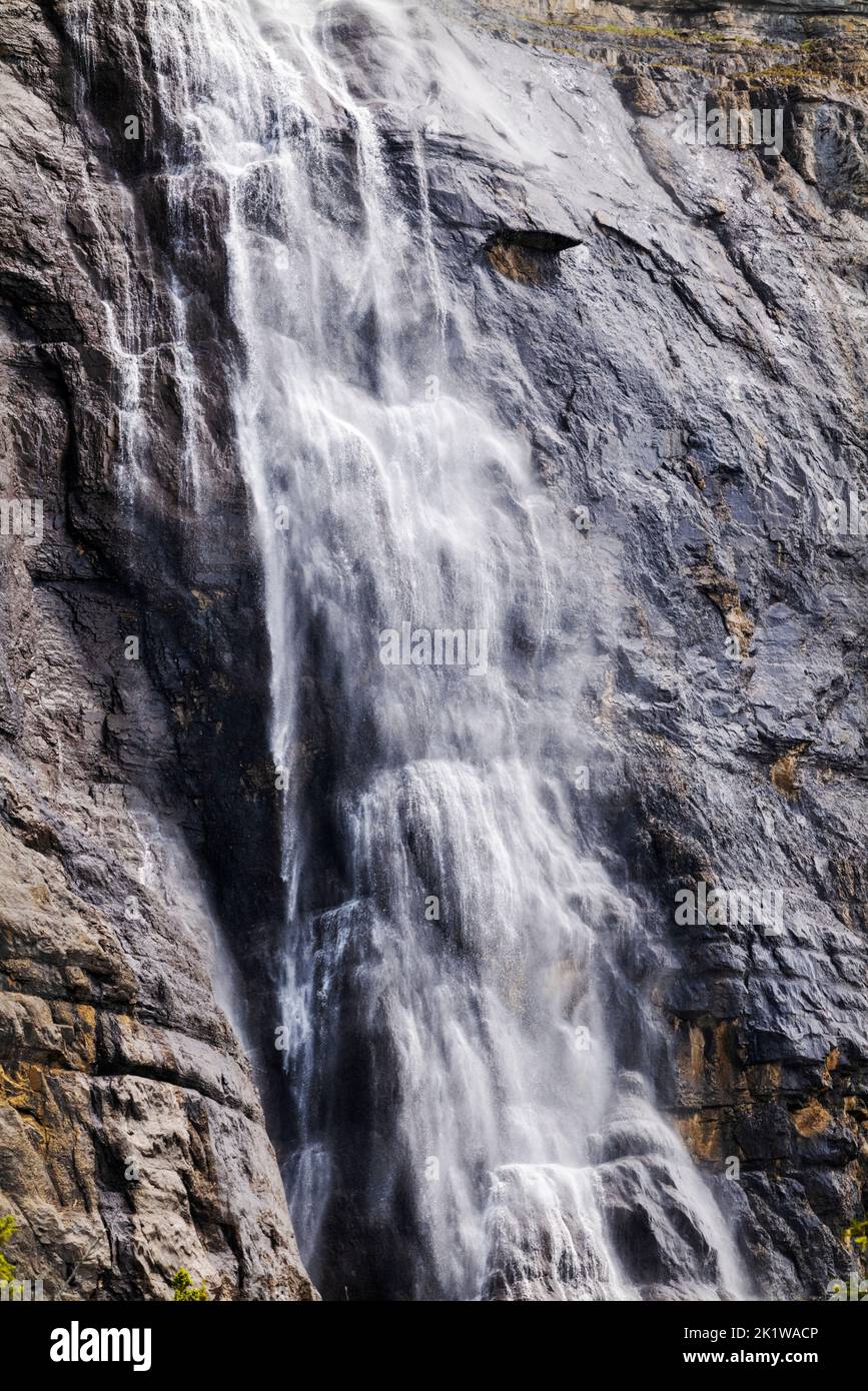Weeping Wall; waterfalls over rock cliffs; Bow River Valley; Banff National Park; Alberta ...