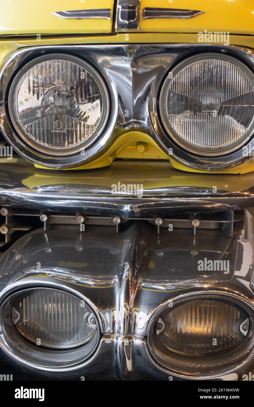 Headlights of a vintage car, close up view Stock Photo - Alamy
