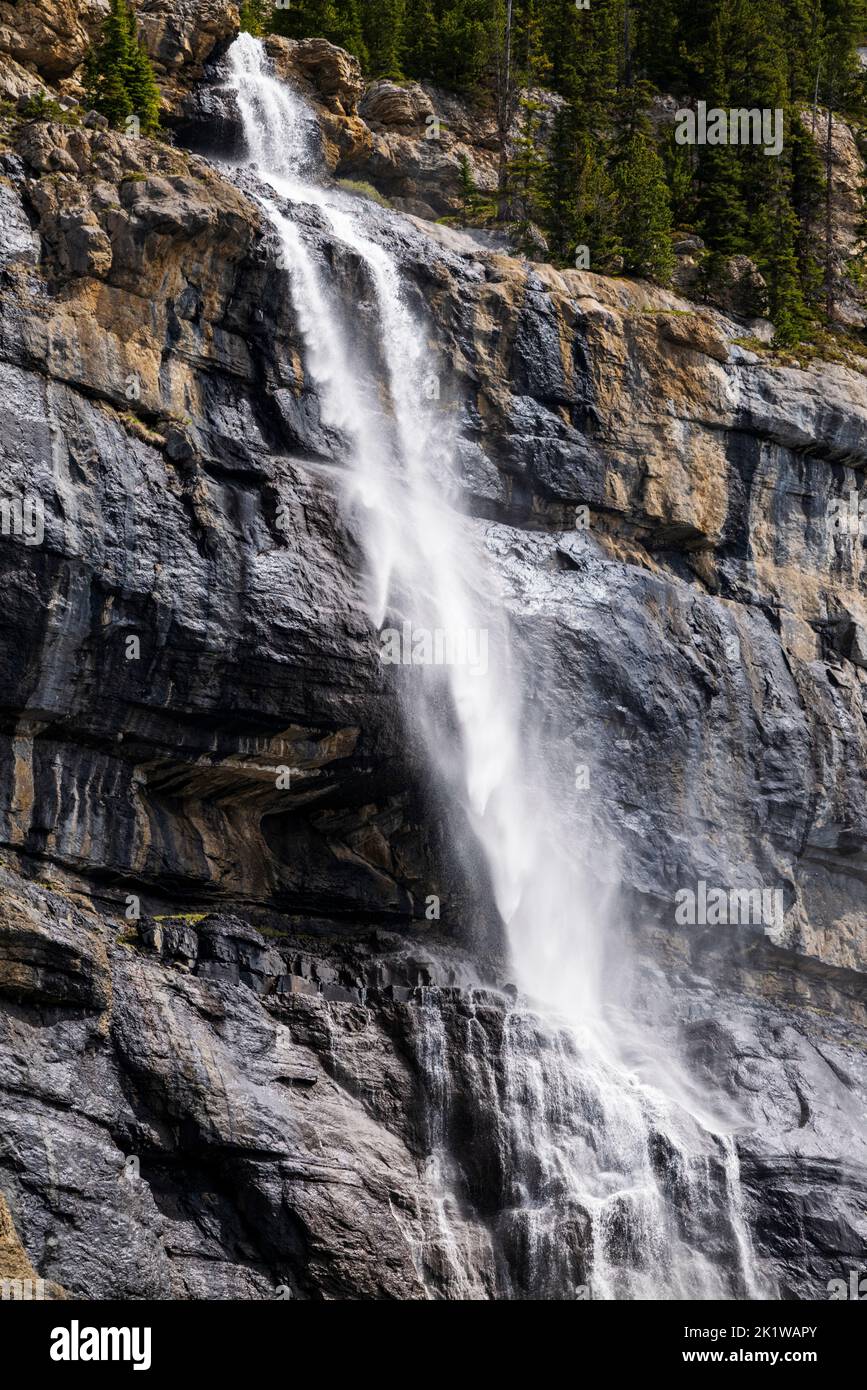 Weeping Wall; waterfalls over rock cliffs; Bow River Valley; Banff National Park; Alberta ...