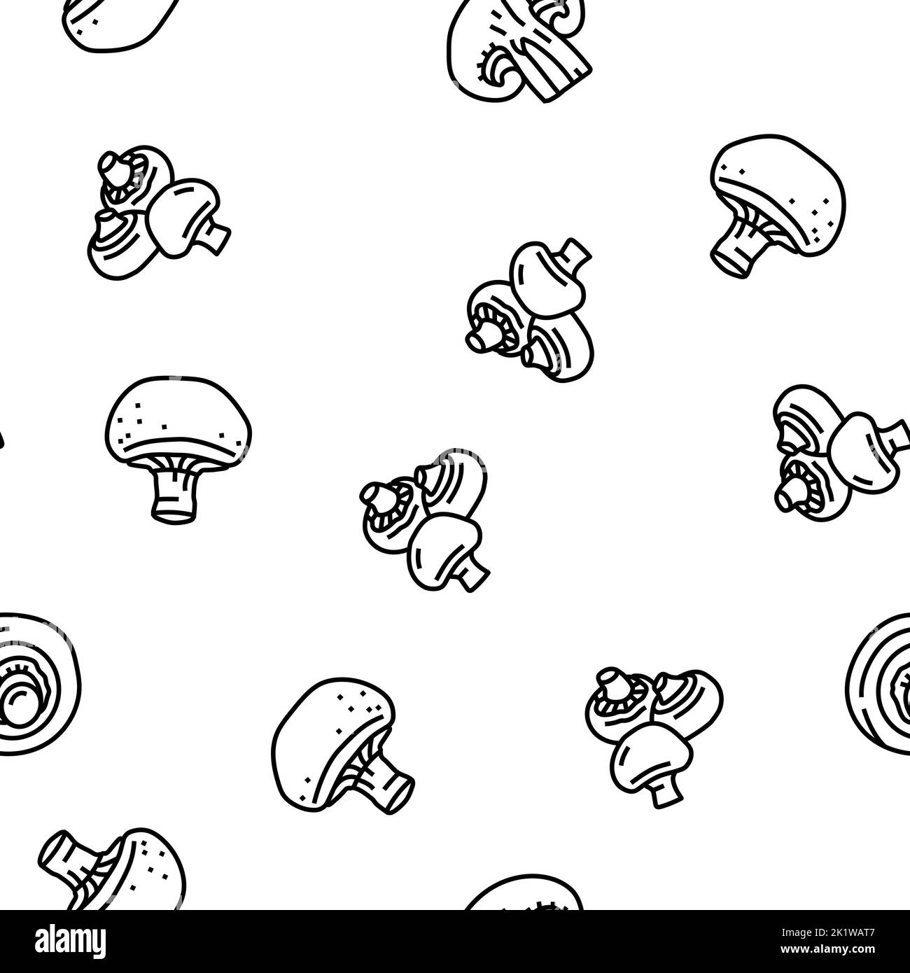 mushroom food forest fungi vector seamless pattern Stock Vector Image ...
