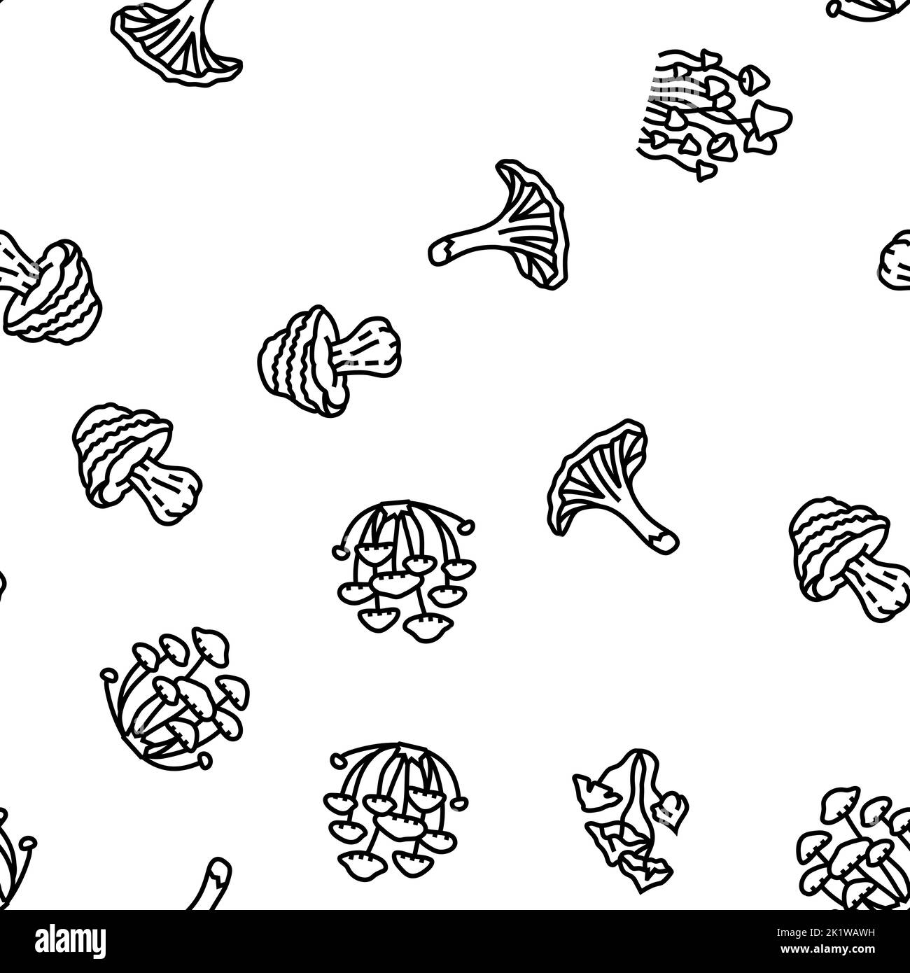 mushroom food forest fungi vector seamless pattern Stock Vector Image ...