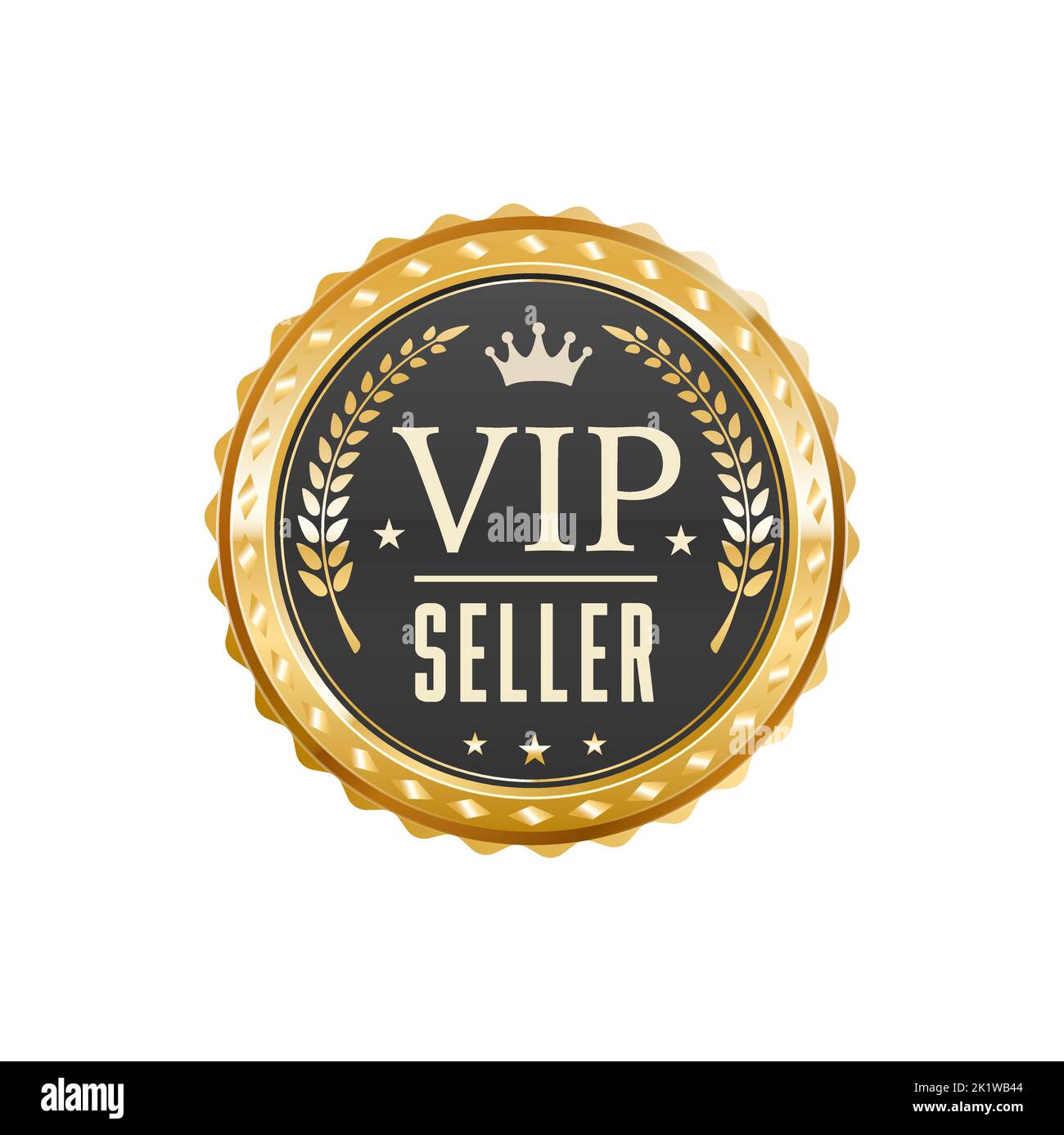 VIP seller luxury golden badge or label. Exclusive sale, quality ...