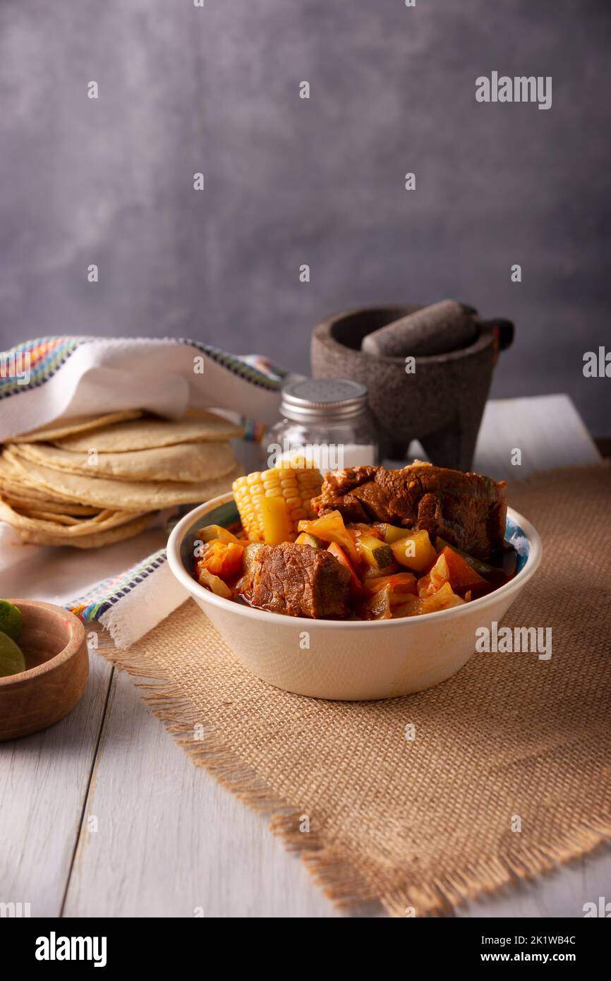 Mole de Olla. It is a balanced one pot meal, typical dish of the ...