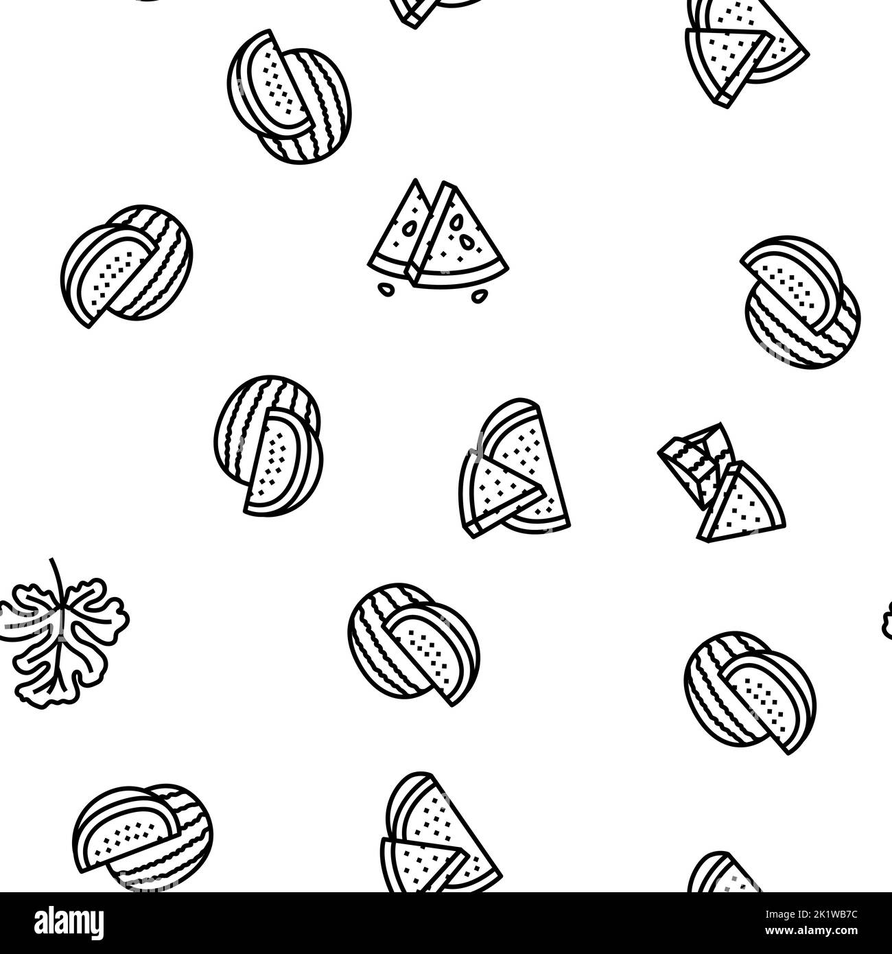 watermelon summer fruit slice vector seamless pattern Stock Vector ...